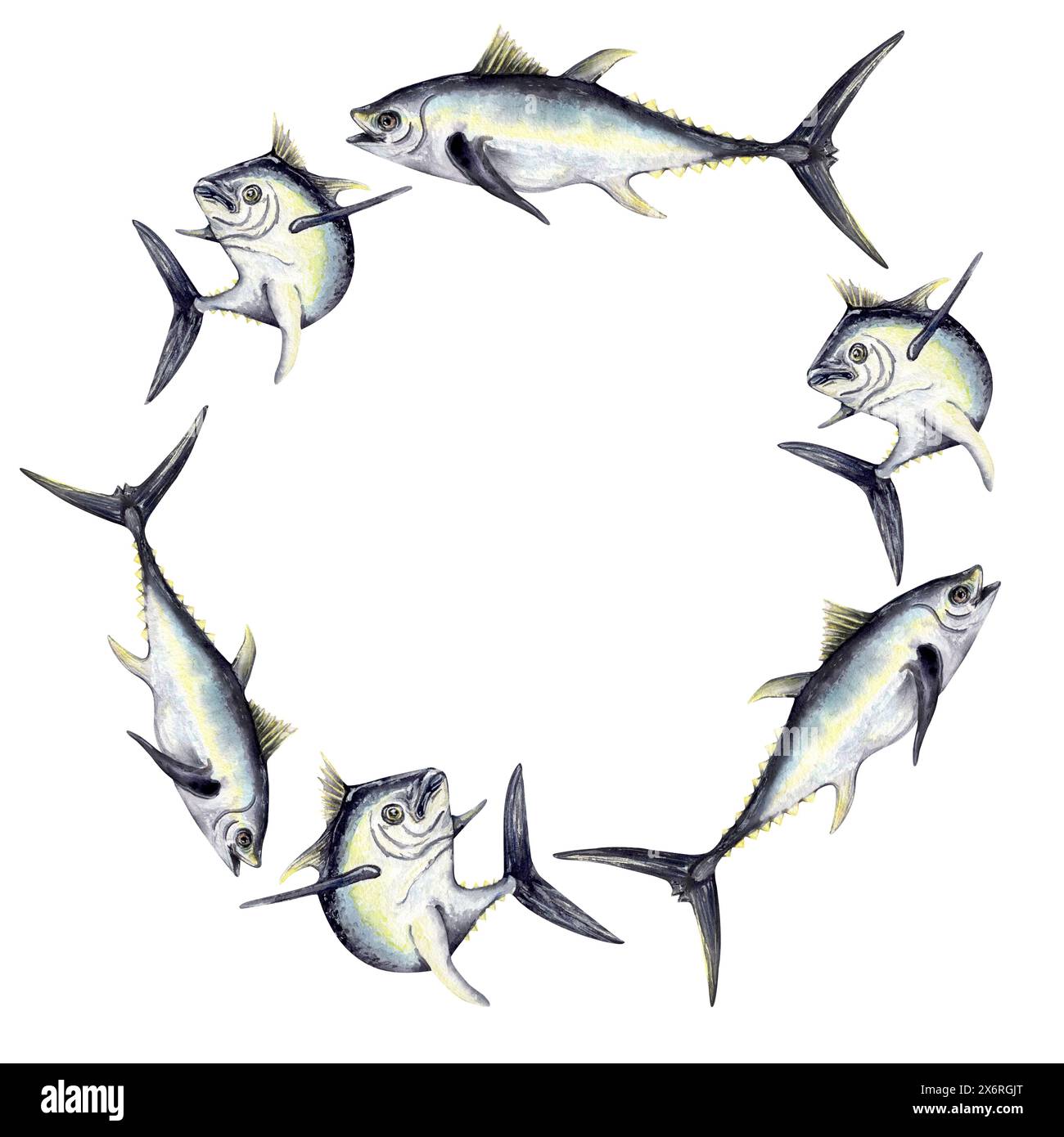 Watercolour fish poster Cut Out Stock Images & Pictures - Alamy