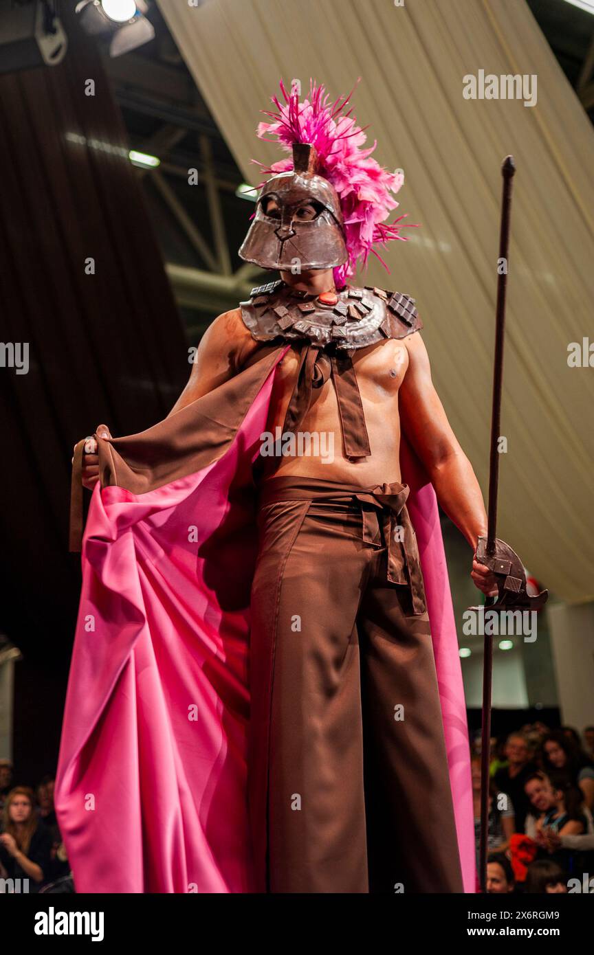 PARIS, FRANCE, male Model Showing Original Chocolate Clothing on Stage ...