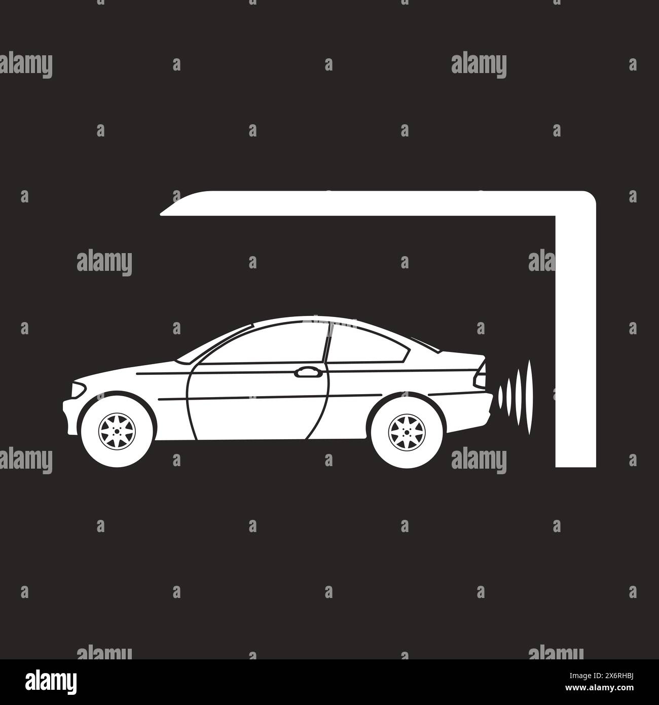 Car parking sensor signal icon vector illustration template design ...