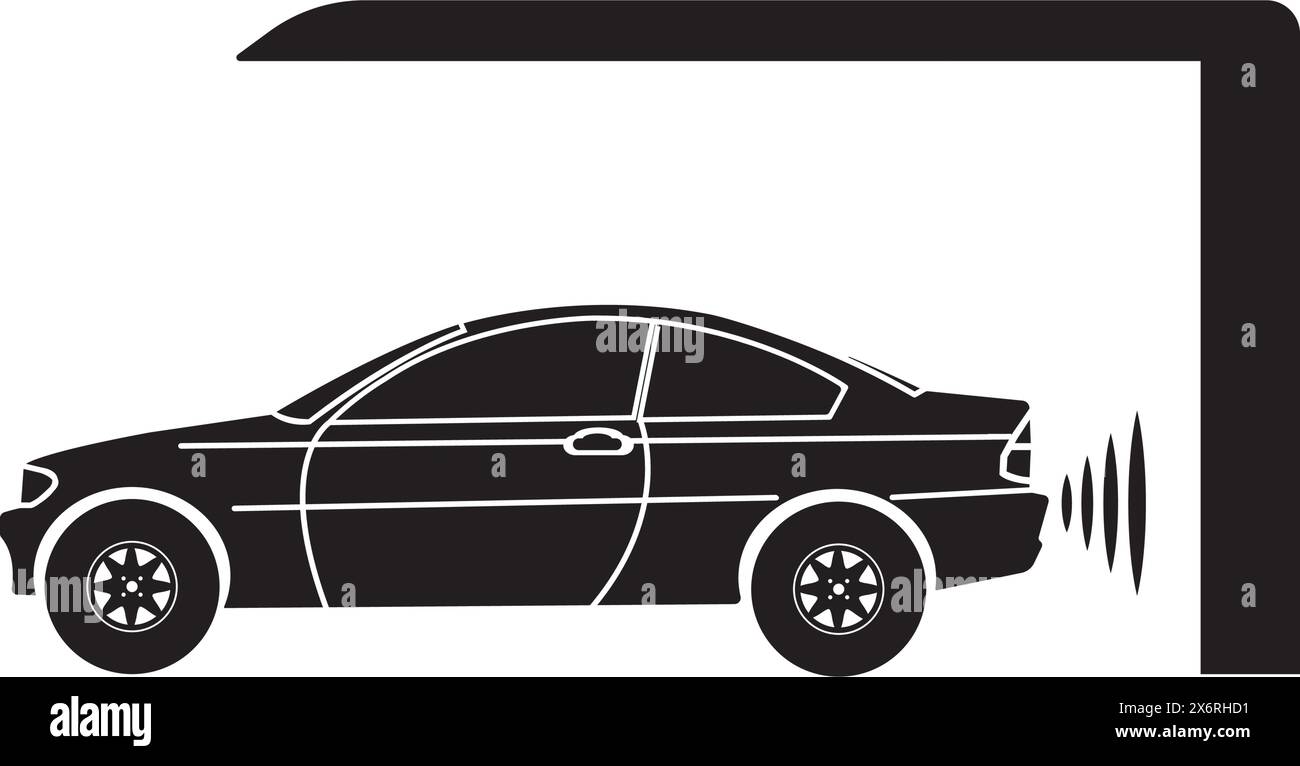 Car parking sensor signal icon vector illustration template design ...