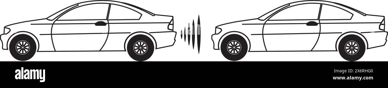 Car parking sensor signal icon vector illustration template design ...