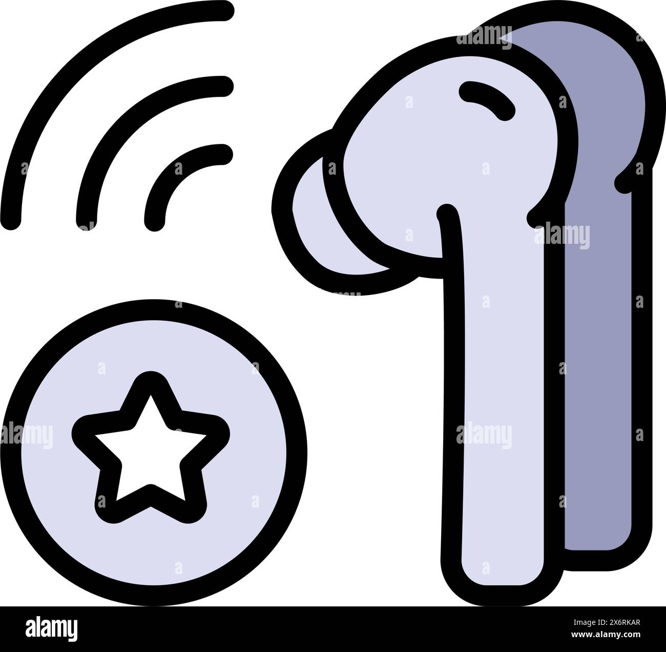 Wireless earbuds simple color icon. Vector flat icon for web design ...