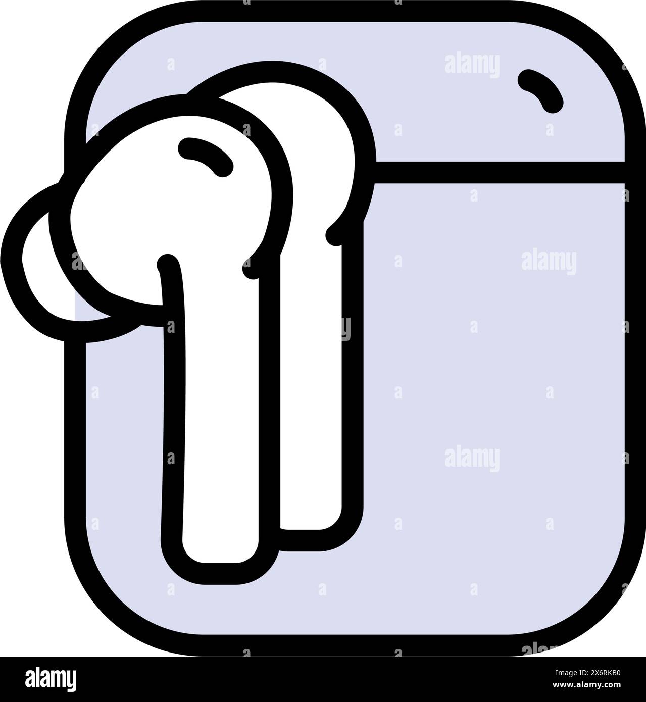 Wireless earbuds in charging case color icon. Vector flat sign for web ...