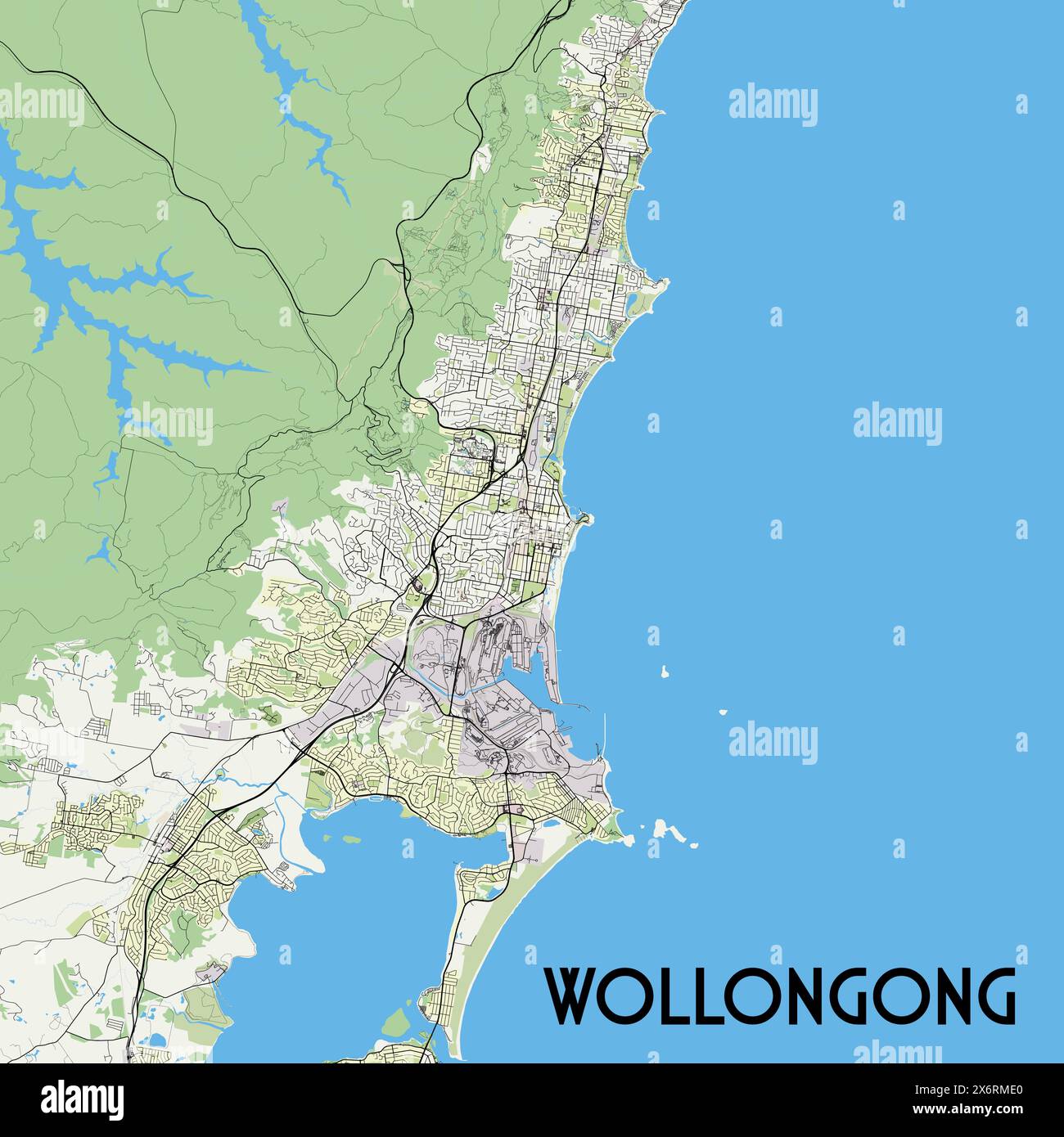 Map australia highway Stock Vector Images - Alamy