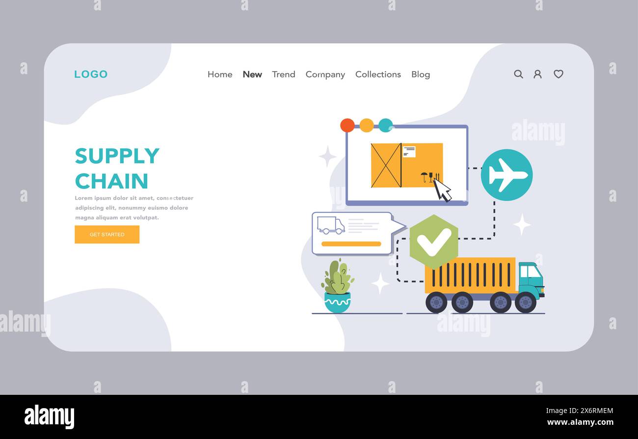 Global Supply Chain Concept Efficient Logistics Workflow With Cargo Tracking Air And Ground
