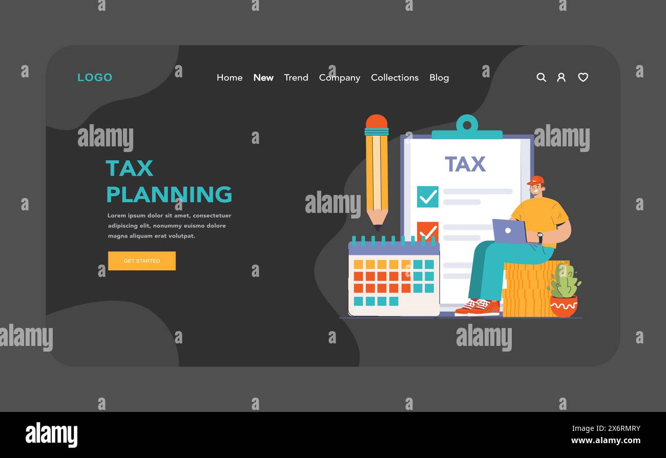 Streamlined Tax Planning concept. An individual organizes taxes using a ...