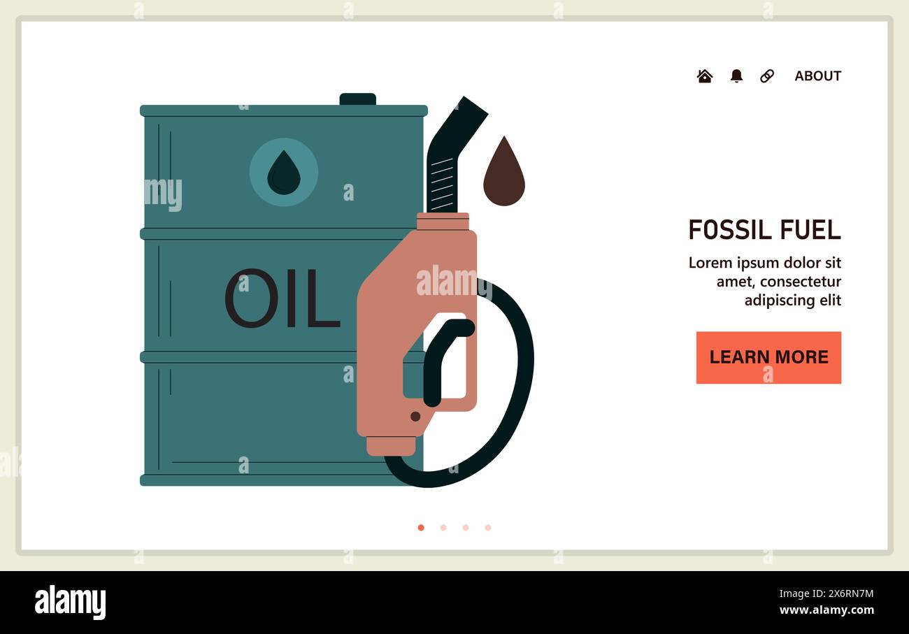 Fossil fuel web or landing. Oil industry, fossil resources extraction. Fuel dispenser with a ...