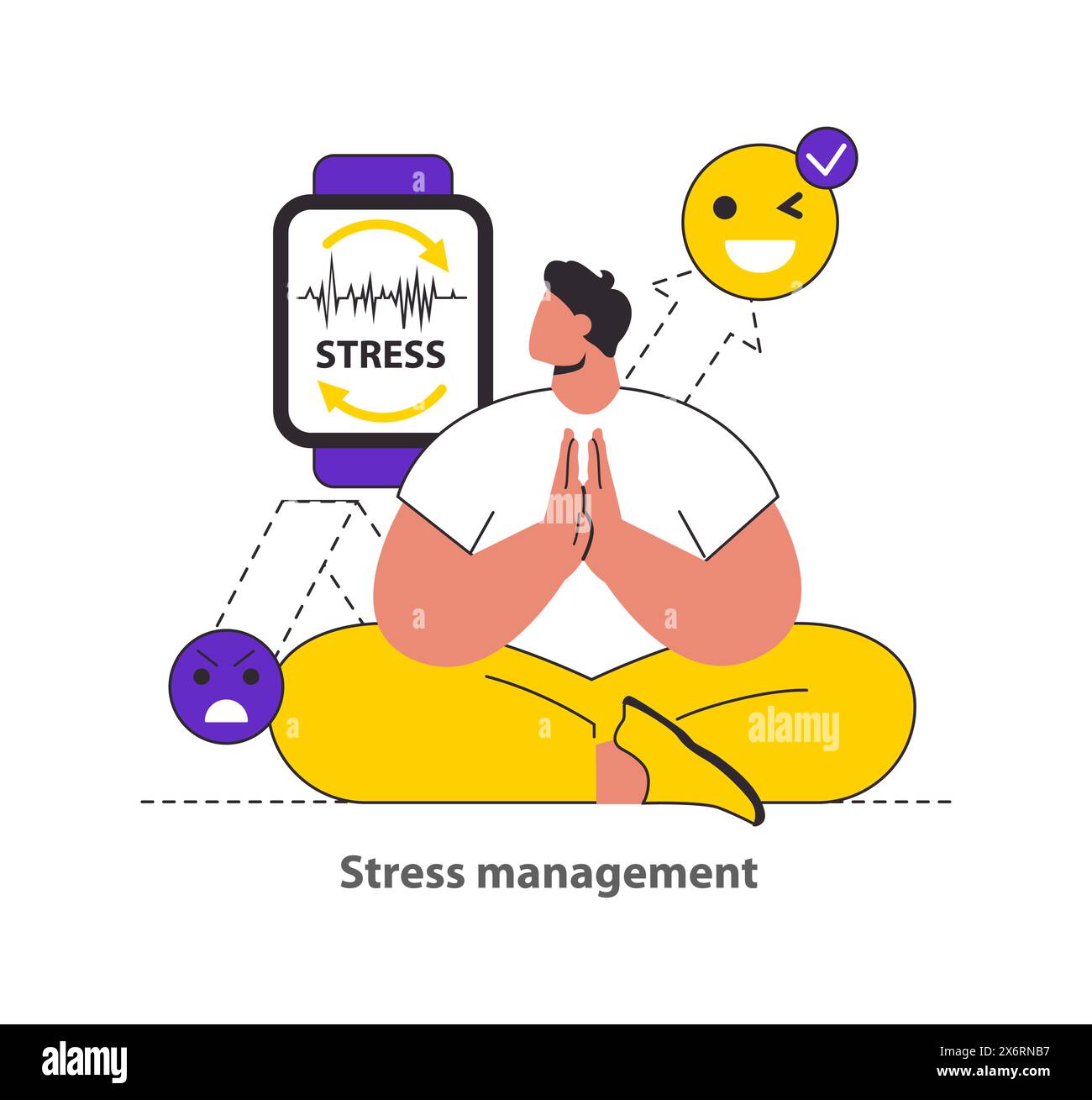 Stress Management concept Showcases the use of technology and ...