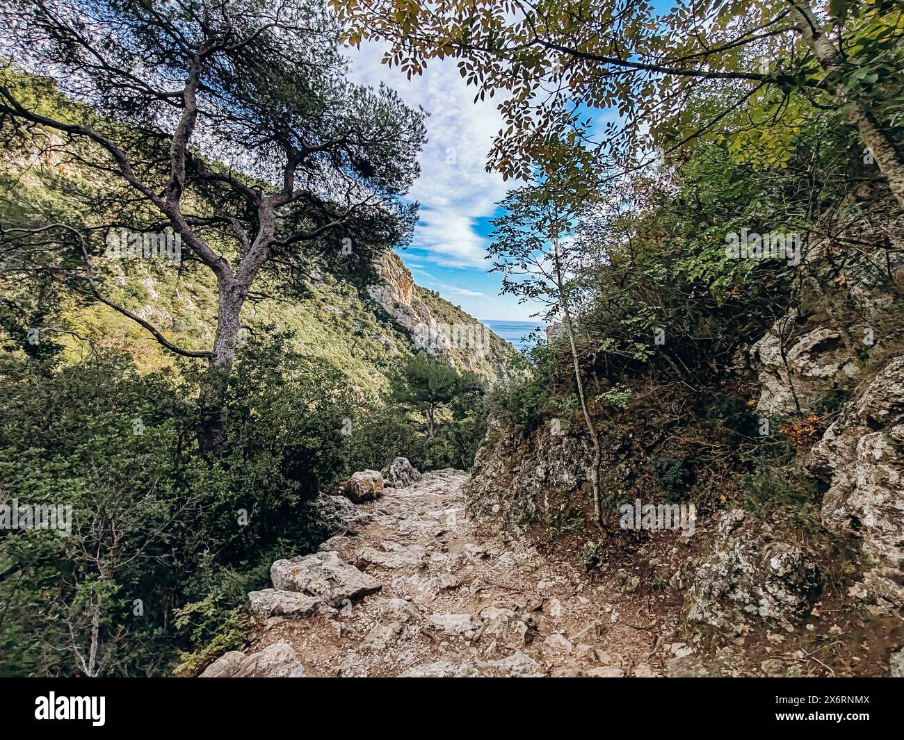 The scenic Nietzsche Trail in Eze sur Mer on the French Riviera Stock ...