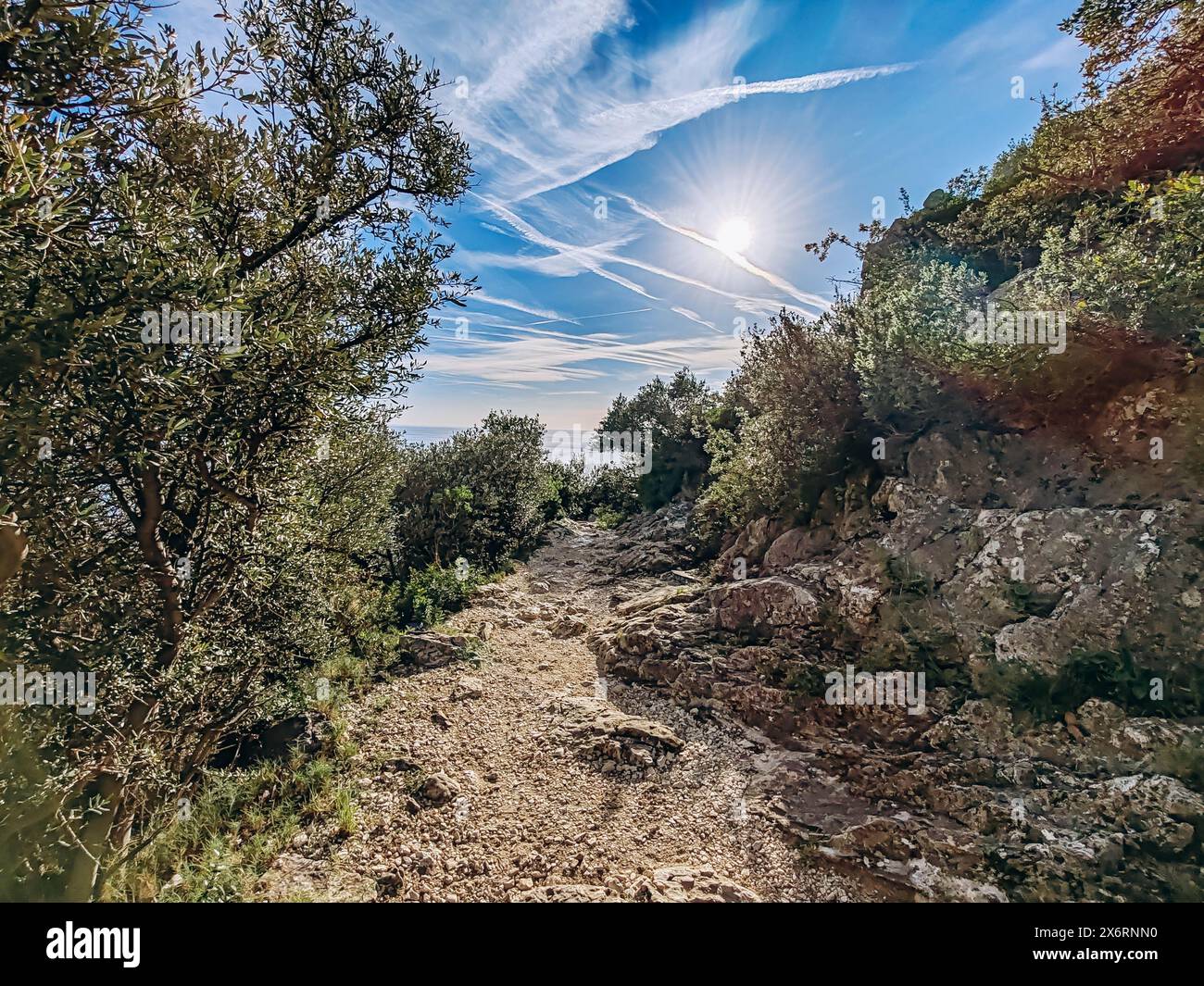 The scenic Nietzsche Trail in Eze sur Mer on the French Riviera Stock ...