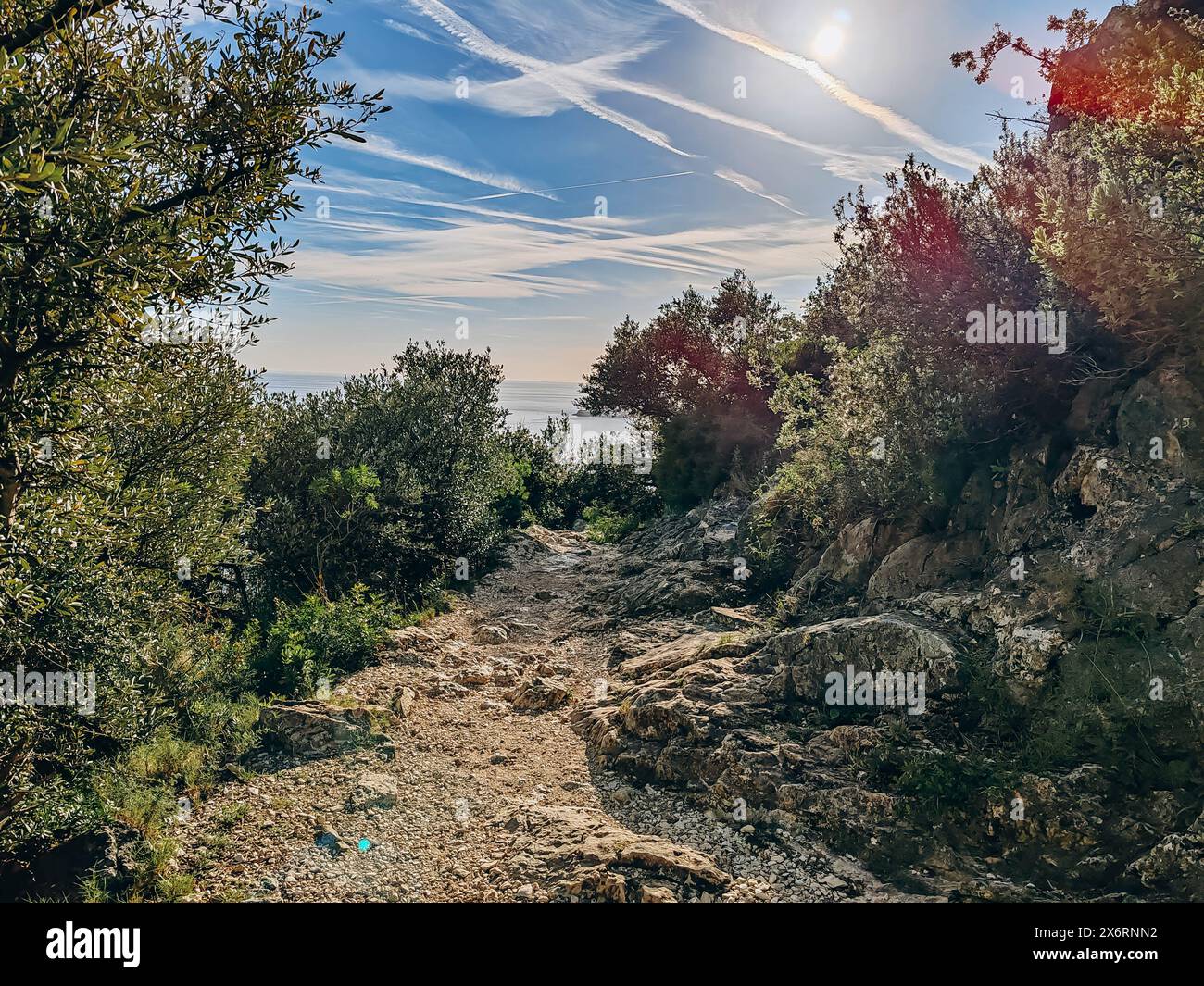 The scenic Nietzsche Trail in Eze sur Mer on the French Riviera Stock ...