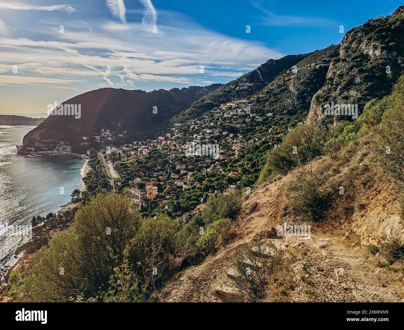 The scenic Nietzsche Trail in Eze sur Mer on the French Riviera Stock ...
