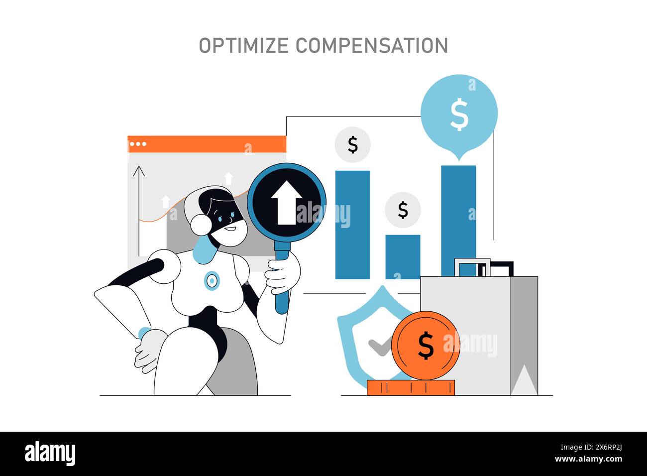 Salary and benefits Stock Vector Images - Alamy