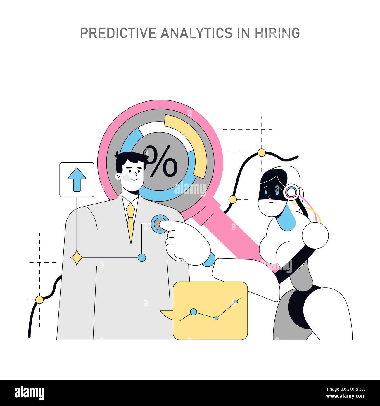 AI-powered recruitment concept. An illustration showing artificial ... AI-powered recruitment concept. An illustration showing artificial ...