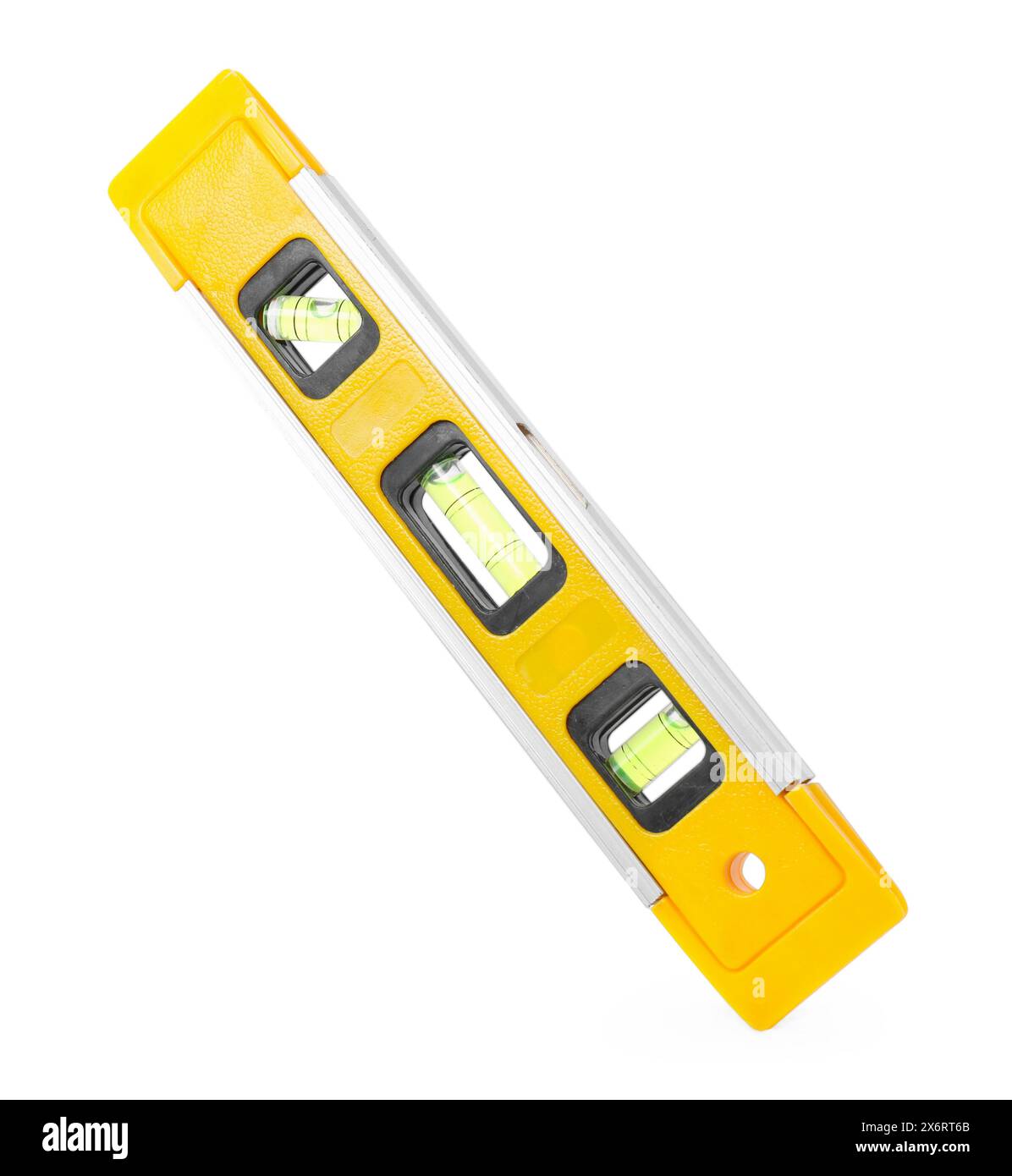 Yellow building level isolated on white. Construction tool Stock Photo ...