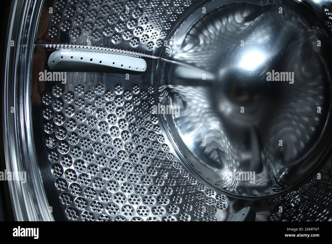 Empty washing machine drum, closeup view. Laundry day Stock Photo - Alamy