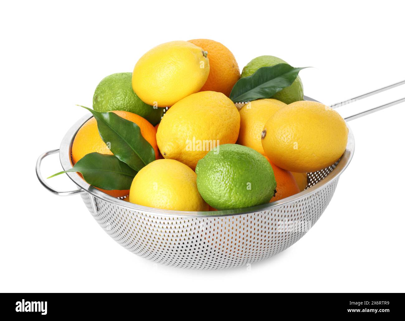 Metal colander different fruits Cut Out Stock Images & Pictures - Alamy