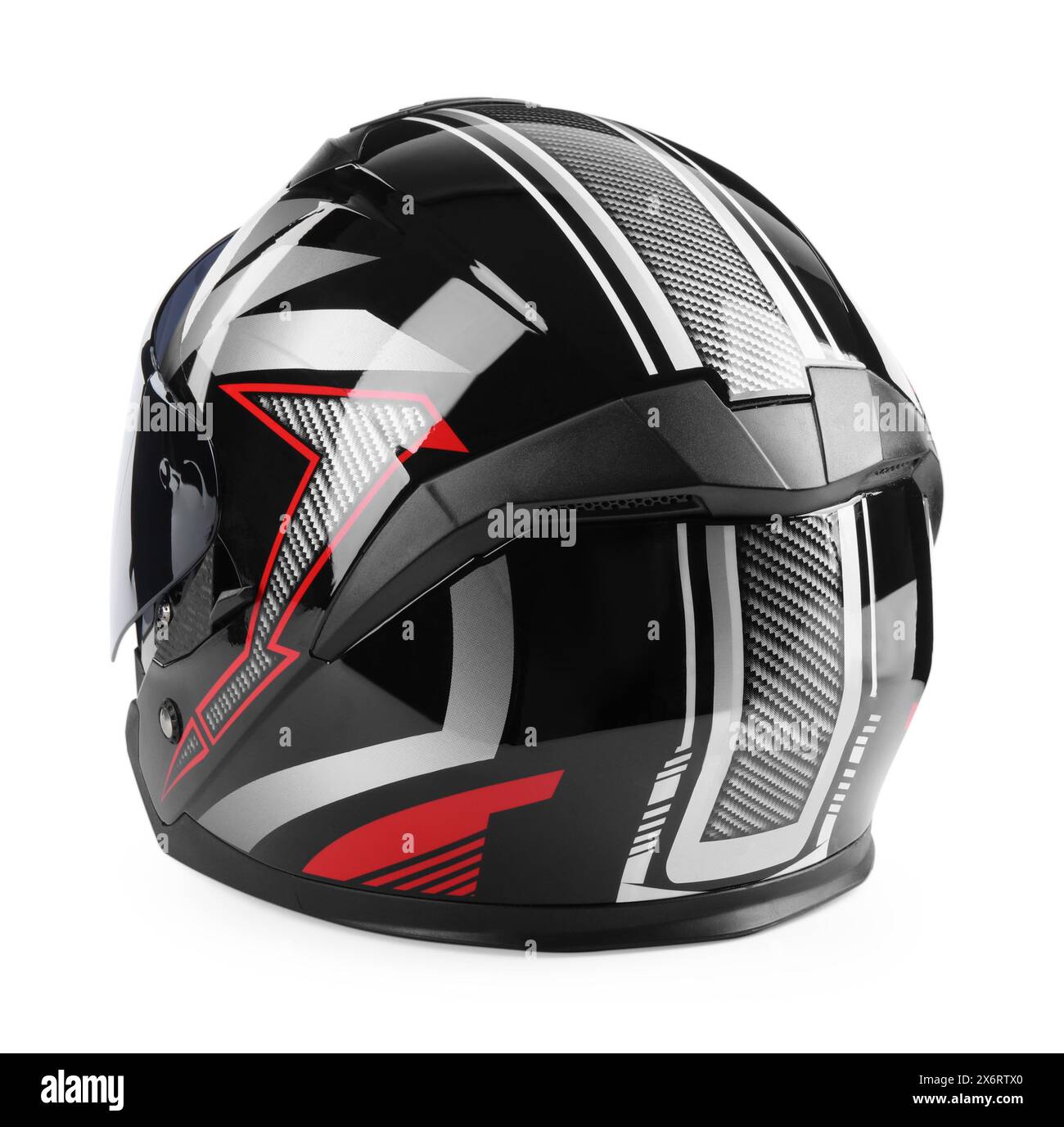 Modern motorcycle helmet with visor isolated on white Stock Photo - Alamy