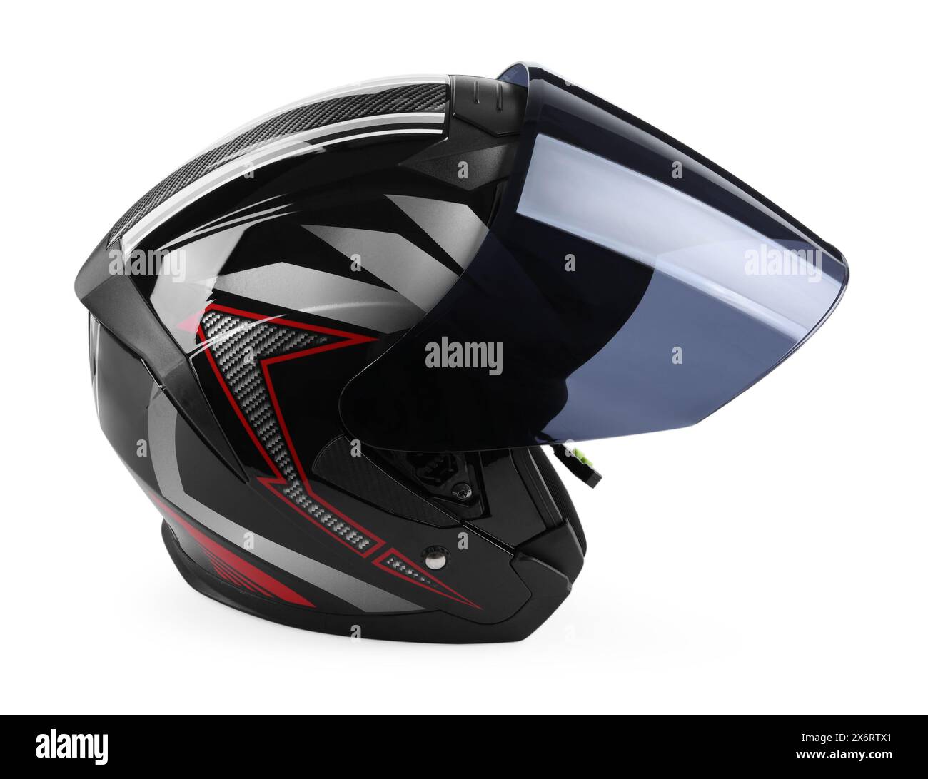 Modern motorcycle helmet with visor isolated on white Stock Photo - Alamy