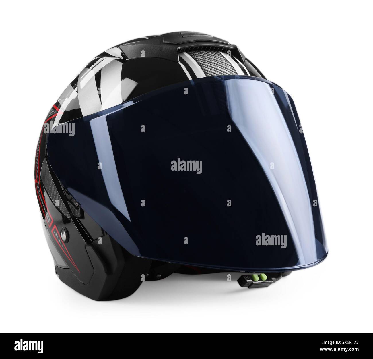 Modern motorcycle helmet with visor isolated on white Stock Photo - Alamy