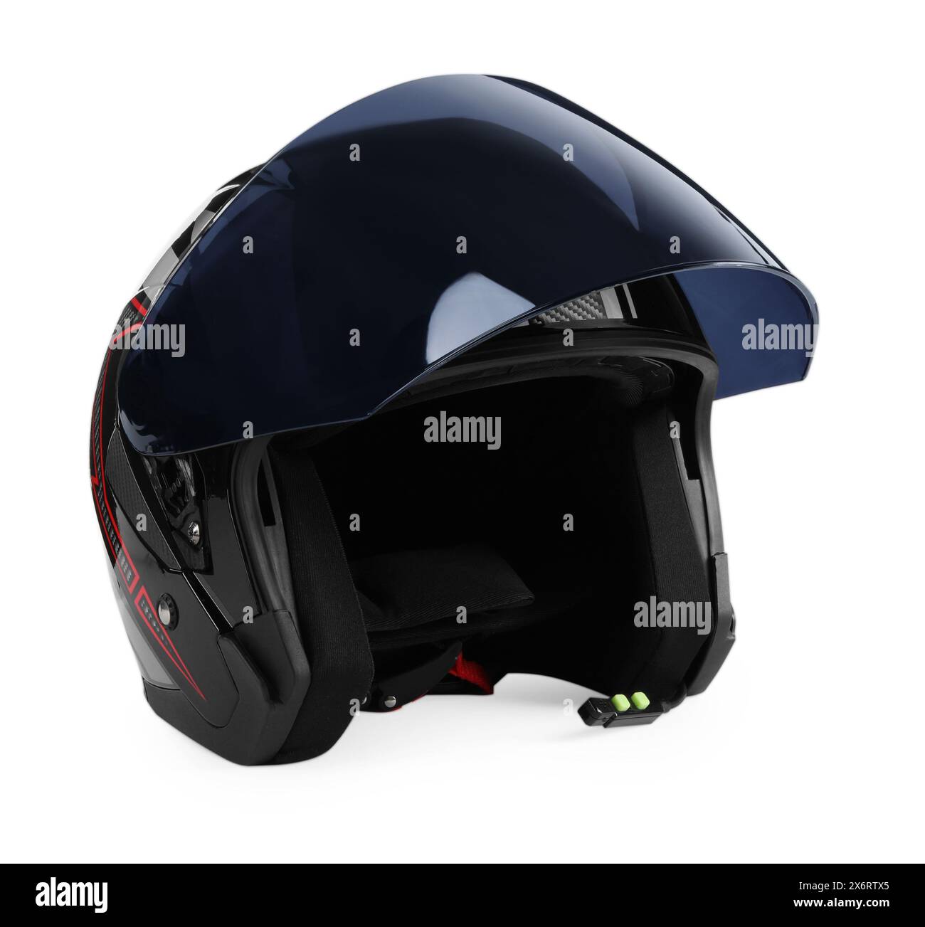 Modern motorcycle helmet with visor isolated on white Stock Photo - Alamy