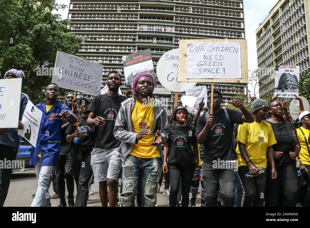 Nairobi, Kenya. 16th May, 2024. Residents of Nairobi hold placards and ...