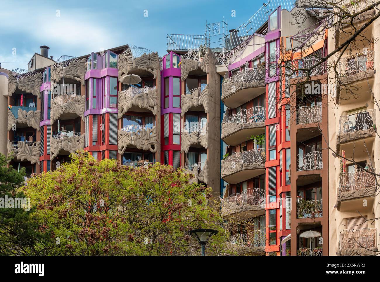 Geneva, Switzerland - April 5, 2024: The Schtroumph Buildings. Three ...