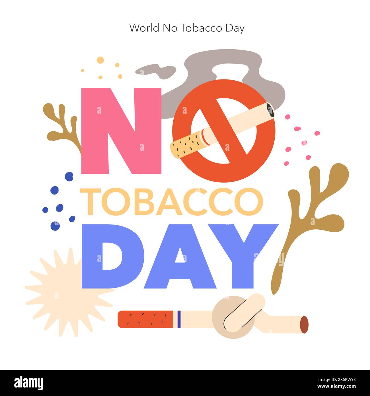 No Tobacco Day concept. A bold, colorful design promoting smoking ...