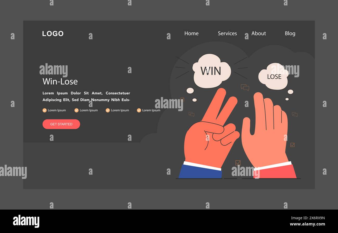 Win-Lose scenario, emphasizing strategic choices dark or night mode web ...