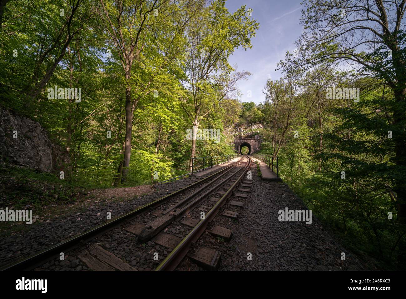 The famous viaduct of Cuha gorge for trains in Hungary, bakony ...