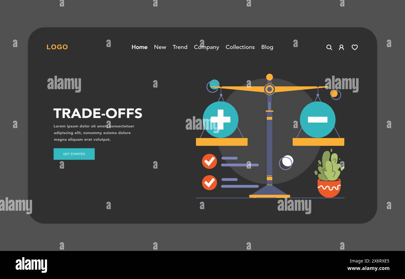 Decision-making dark or night mode web, landing. Strategic thinking, brainstorming and solution ...