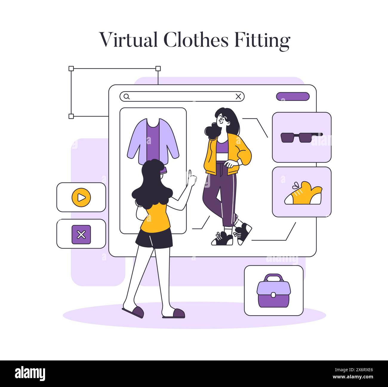 Fashion tech concept. Exploring digital wardrobe options with virtual ...