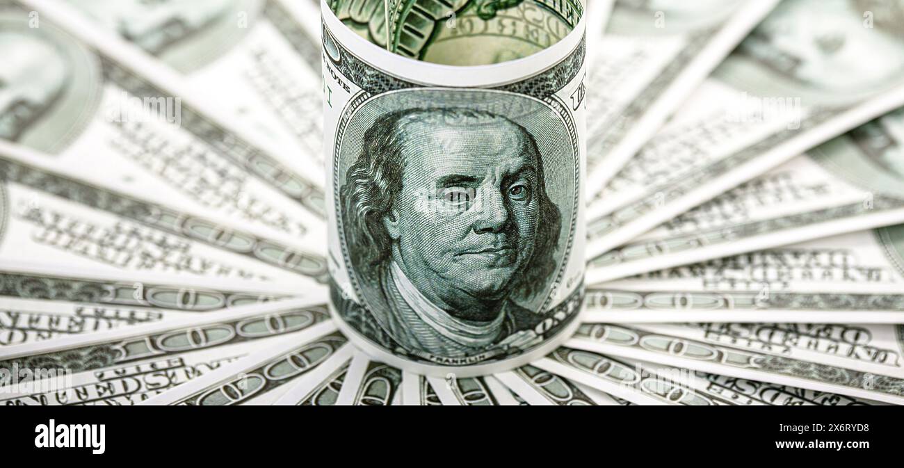 hundred dollar bill in high definition, concept of savings, investments ...