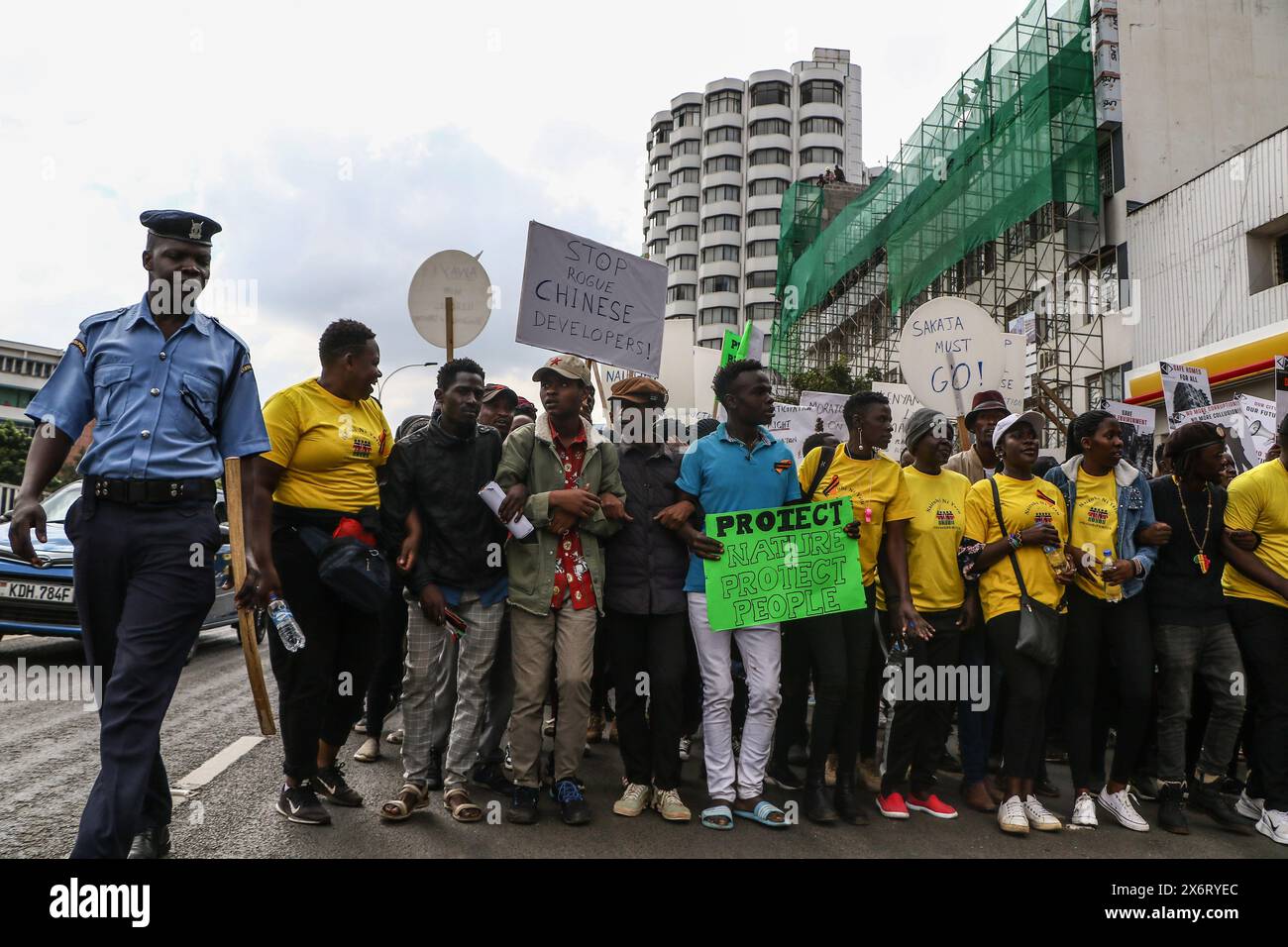 Nairobi, Kenya. 16th May, 2024. Residents of Nairobi hold placards and ...