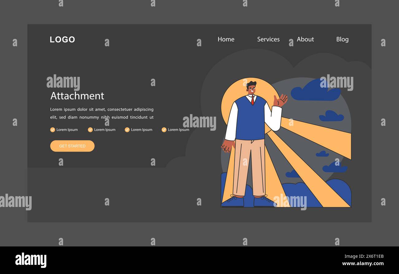 Overcoming fears web or landing dark or night mode. Characters ...