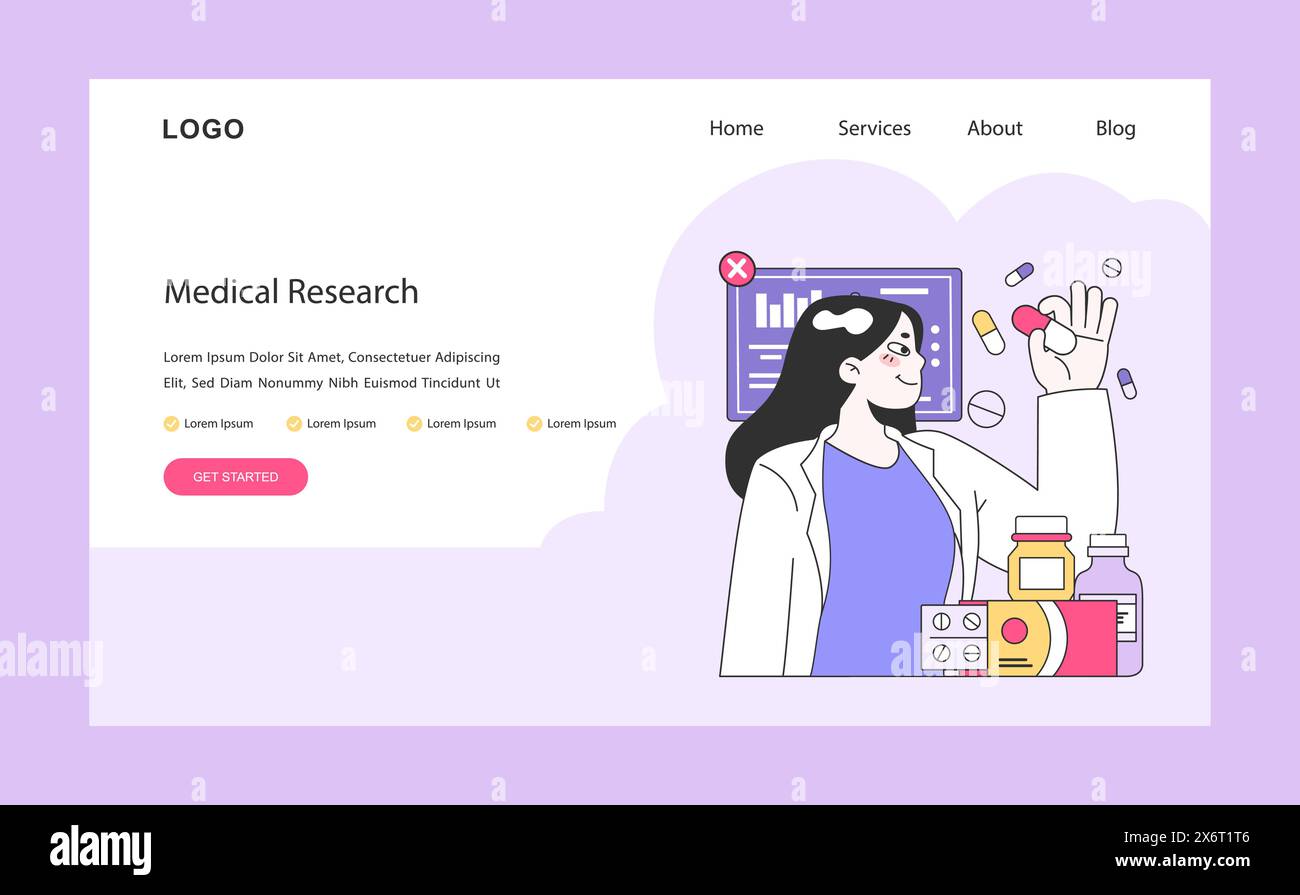 Medical research and healthcare web or landing. Innovative diagnosis ...