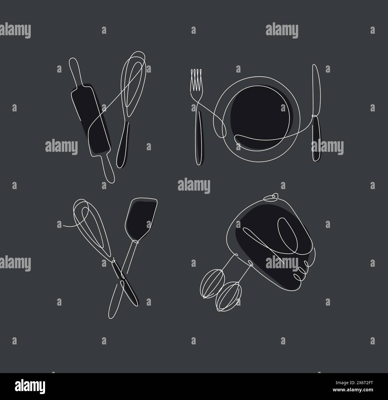 Fork knife in pin Stock Vector Images - Alamy