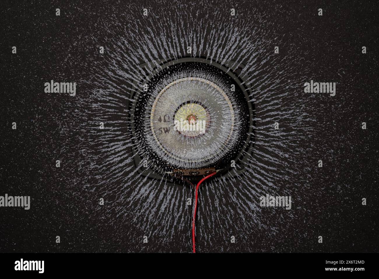 Magnetic fields around a loudspeaker used with electricity to generate ...