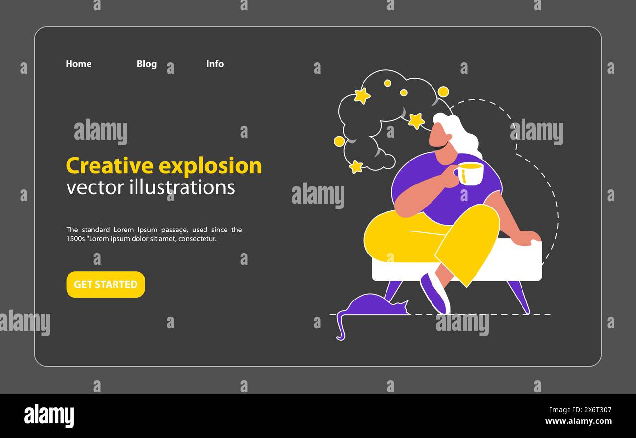 Creative Insight concept A relaxed figure with a mug in hand, lost in a ...