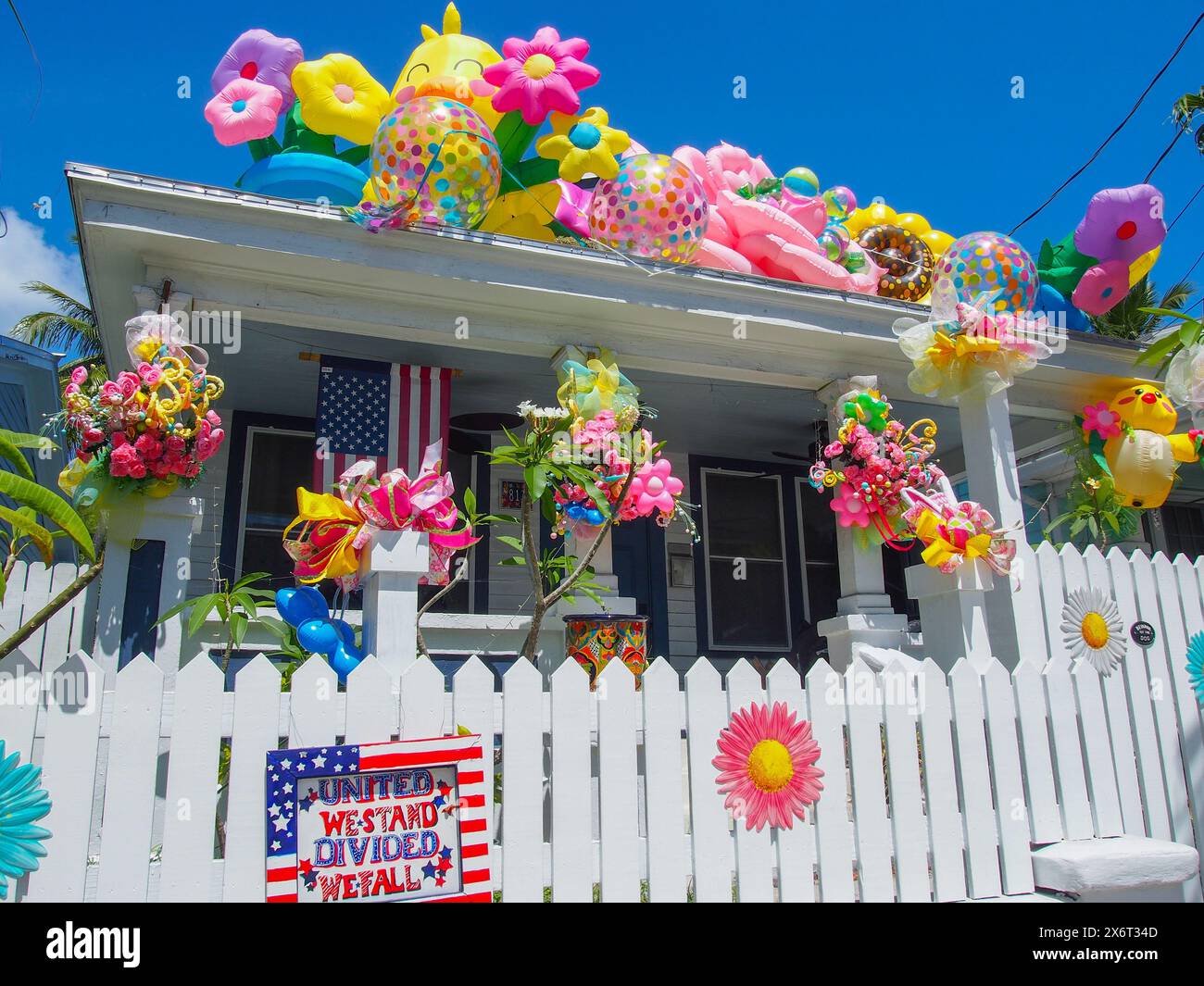 Colorfully decorated house in Key West, Florida, USA, April 16, 2024 ...
