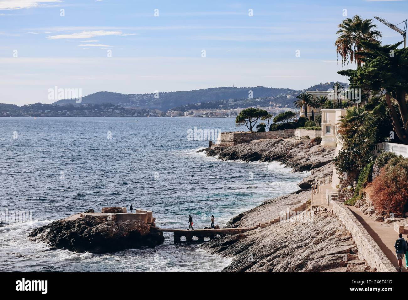 View of the coastal area of Cap d'Ail in the south of France Stock ...
