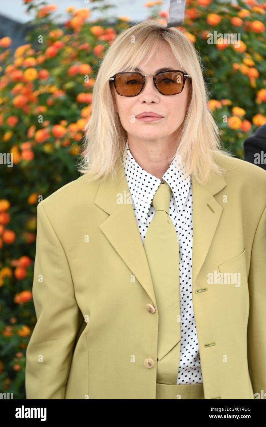 Emmanuelle Béart (in Paul Smith) Photocall of the Caméra d'or jury 77th ...