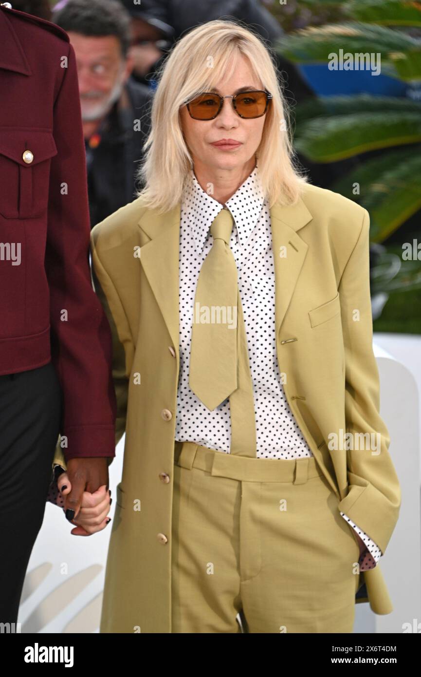Emmanuelle Béart (in Paul Smith) Photocall of the Caméra d'or jury 77th ...