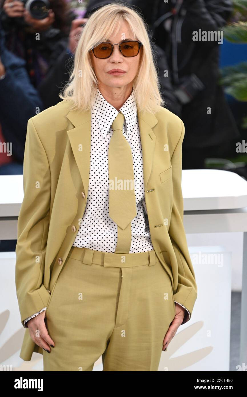 Emmanuelle Béart (in Paul Smith) Photocall of the Caméra d'or jury 77th ...