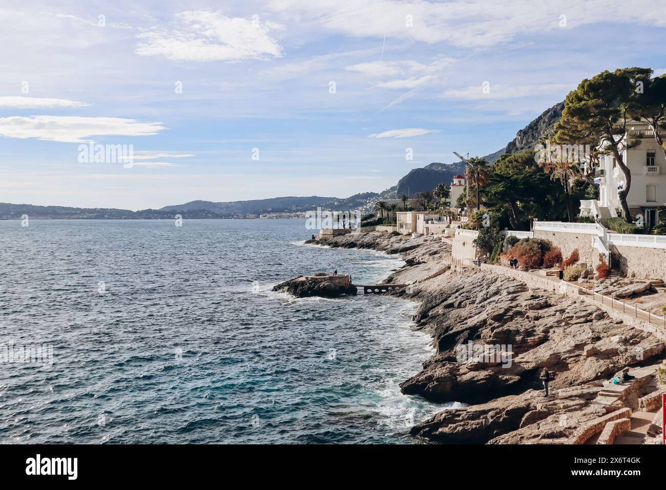 View of the coastal area of Cap d'Ail in the south of France Stock ...
