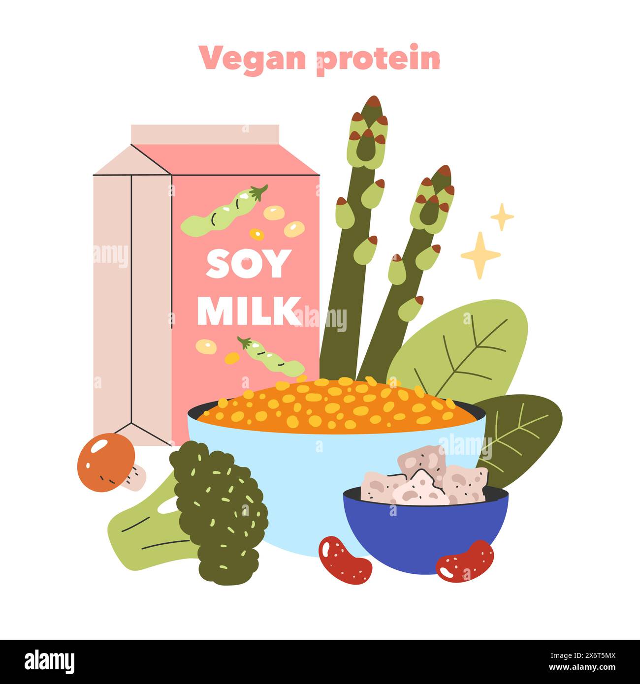 Vegan protein concept. A variety of plant-based protein sources ...