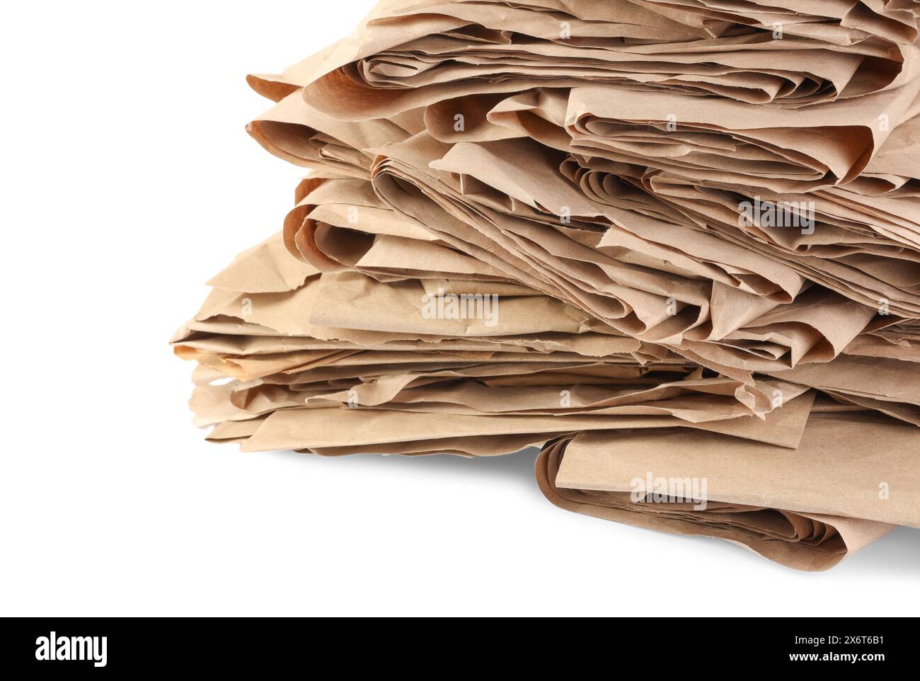 Stack of waste paper isolated on white Stock Photo - Alamy