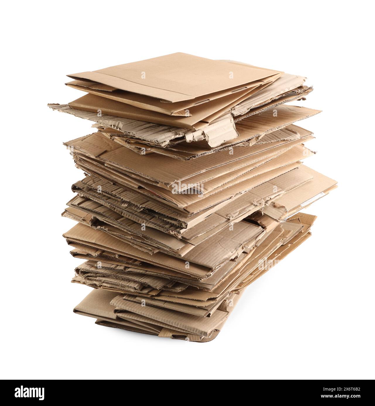 Stack of cardboard pieces isolated on white Stock Photo - Alamy