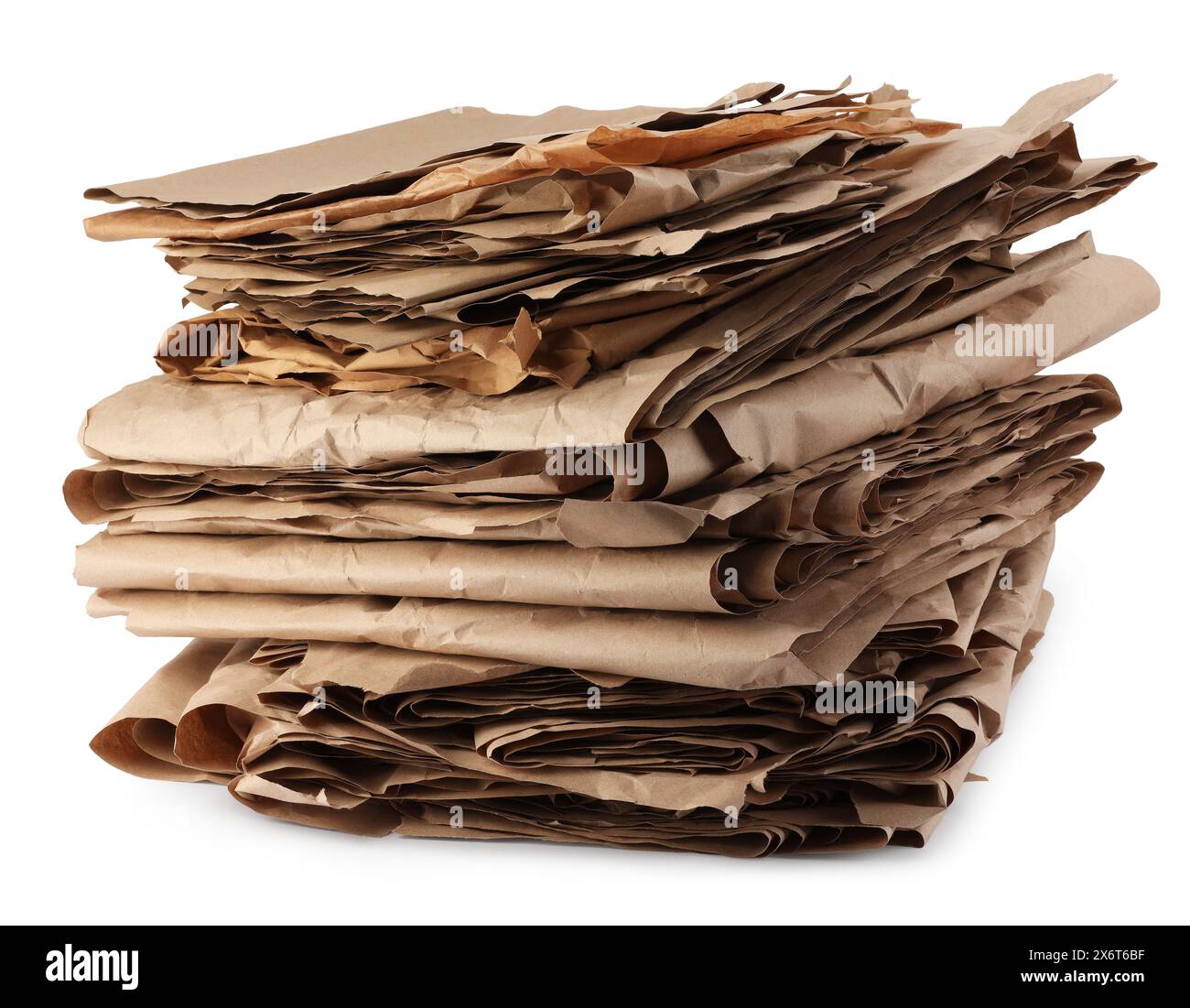 Stack of waste paper isolated on white Stock Photo - Alamy