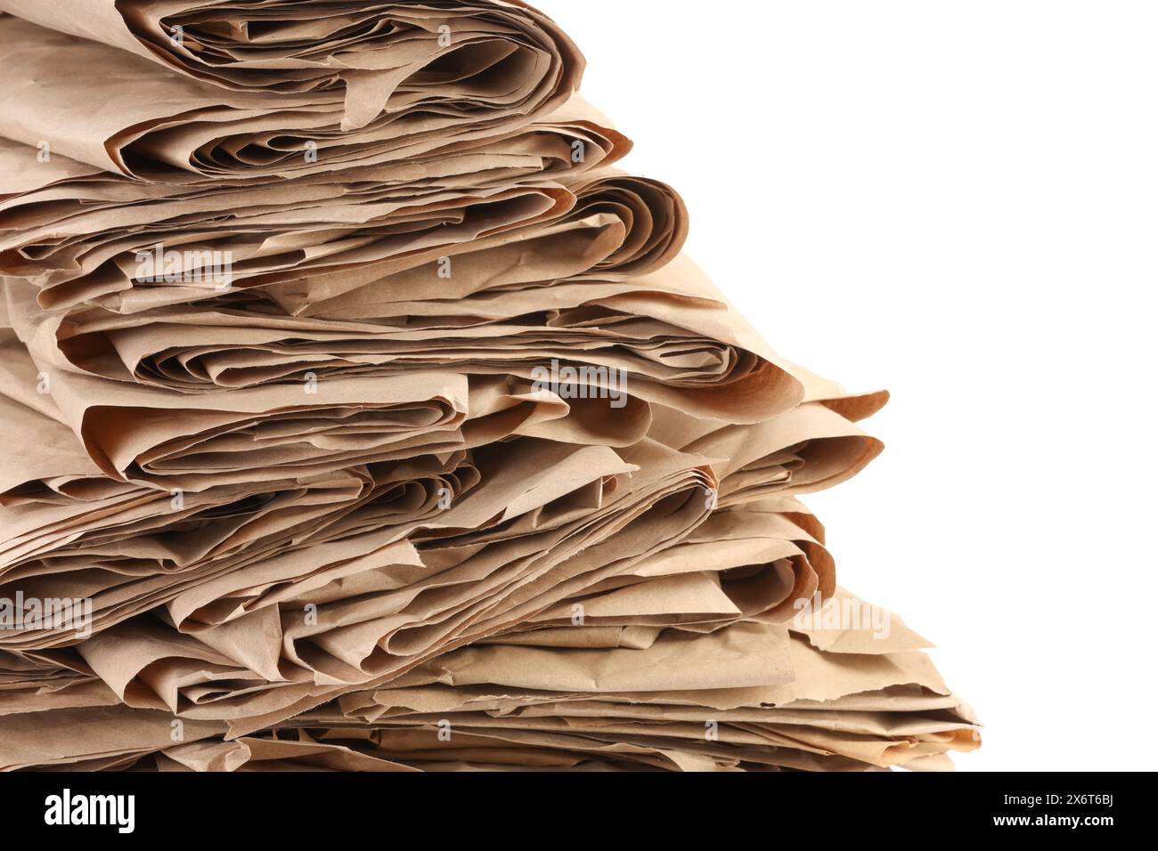 Stack of waste paper isolated on white Stock Photo - Alamy